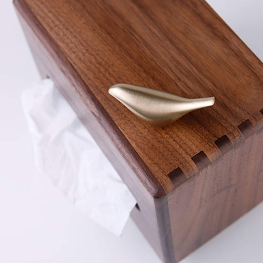 Craftsman Birdie Walnut Wooden Tissue Box Cover – ebuncreation